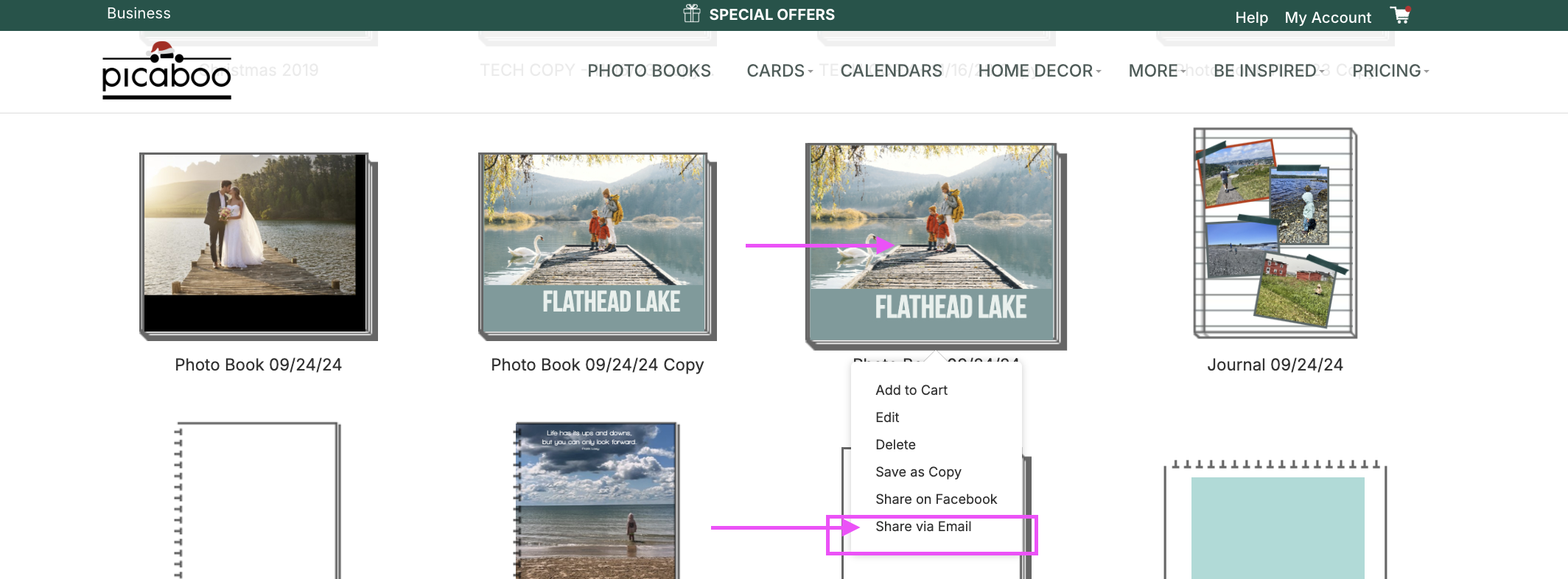 Sharing Your Projects – Picaboo Customer Support